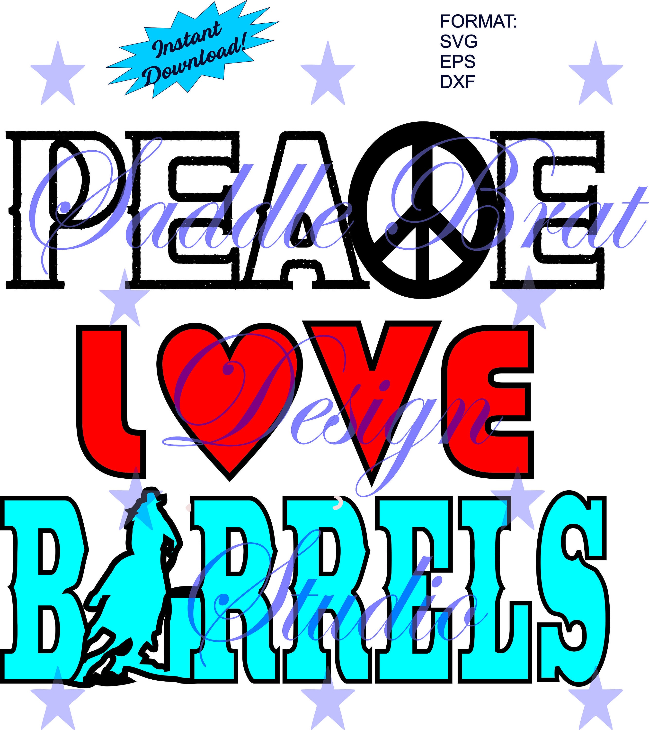 PEACE LOVE BARRELS Pack Svg Png Dxf Cricut Instant - Etsy