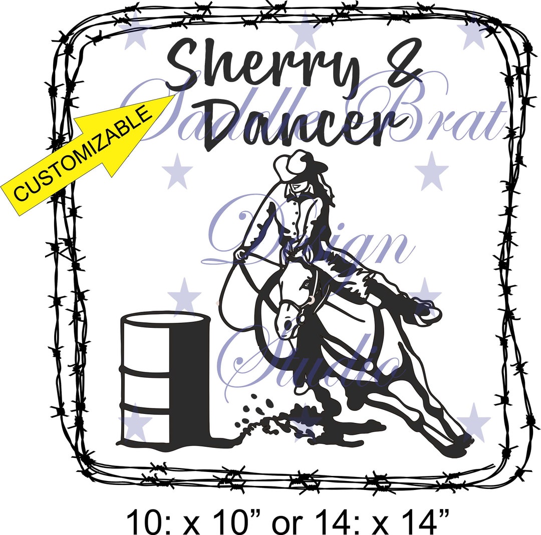 DECAL Barrel Racer, BARREL RACING Custom Horse Trailer Decal, Custom ...