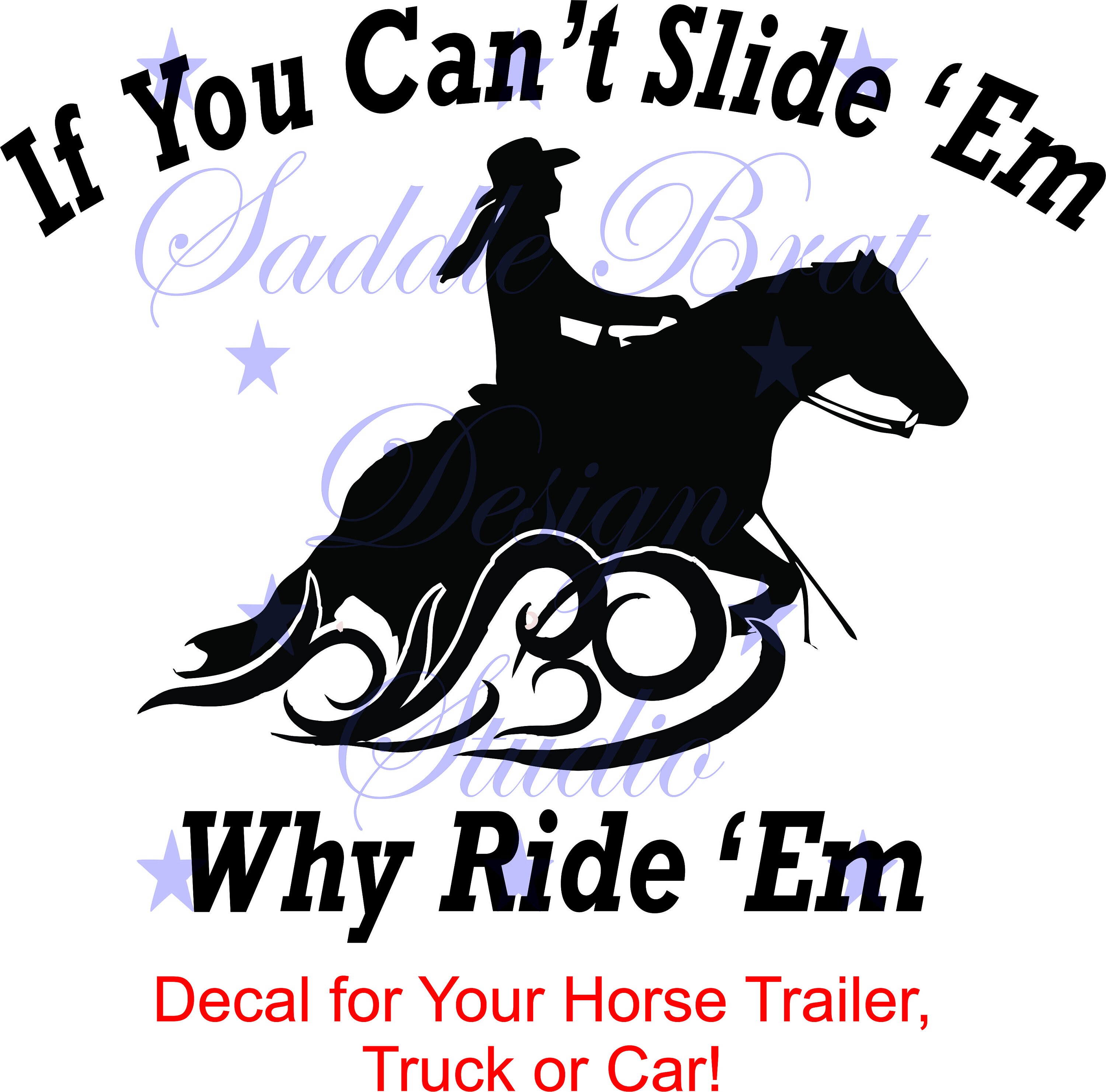Decal REINING SLIDING HORSE Horse Trailer Decal Custom - Etsy