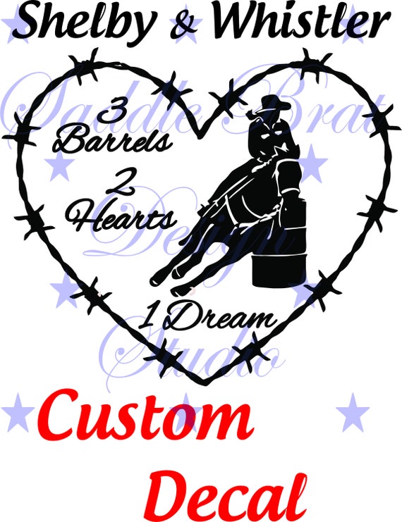 BARREL RACER Horse Trailer Decal Custom Decal Trailer Decal | Etsy