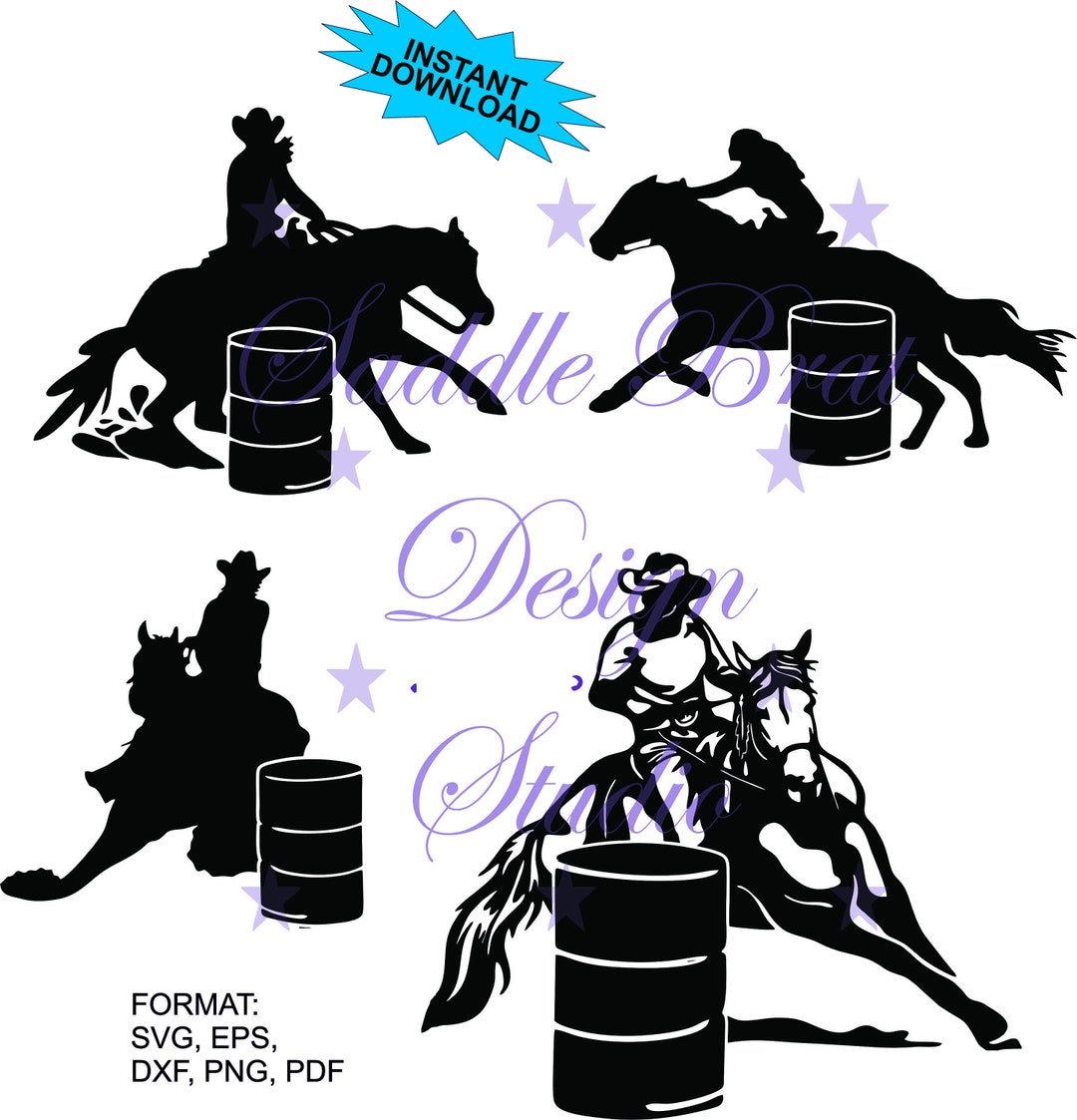 Barrel Racer MEGA PACK, Barrel Racing Horse Svg, Png, Dxf, Eps, Pdf ...