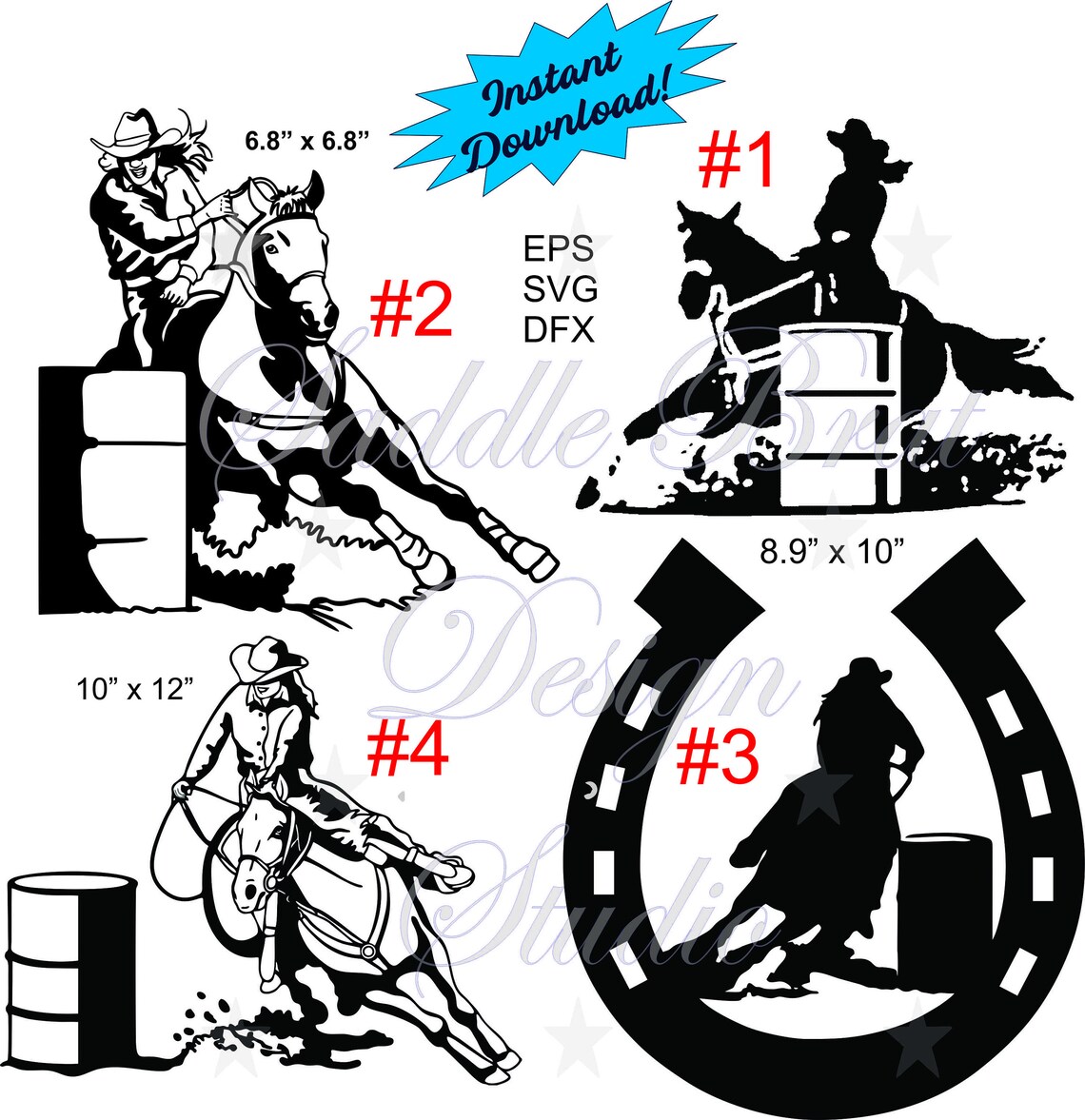 HUGE BARREL RACER Pack Svg Eps Pdf Png Dxf Cricut - Etsy