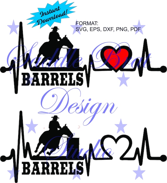 HEARTBEAT Barrel Racer Barrel Racing Horse svg png dxf | Etsy