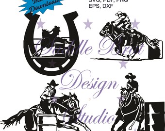 HUGE BARREL RACER Pack Svg Eps Pdf Png Dxf Cricut | Etsy