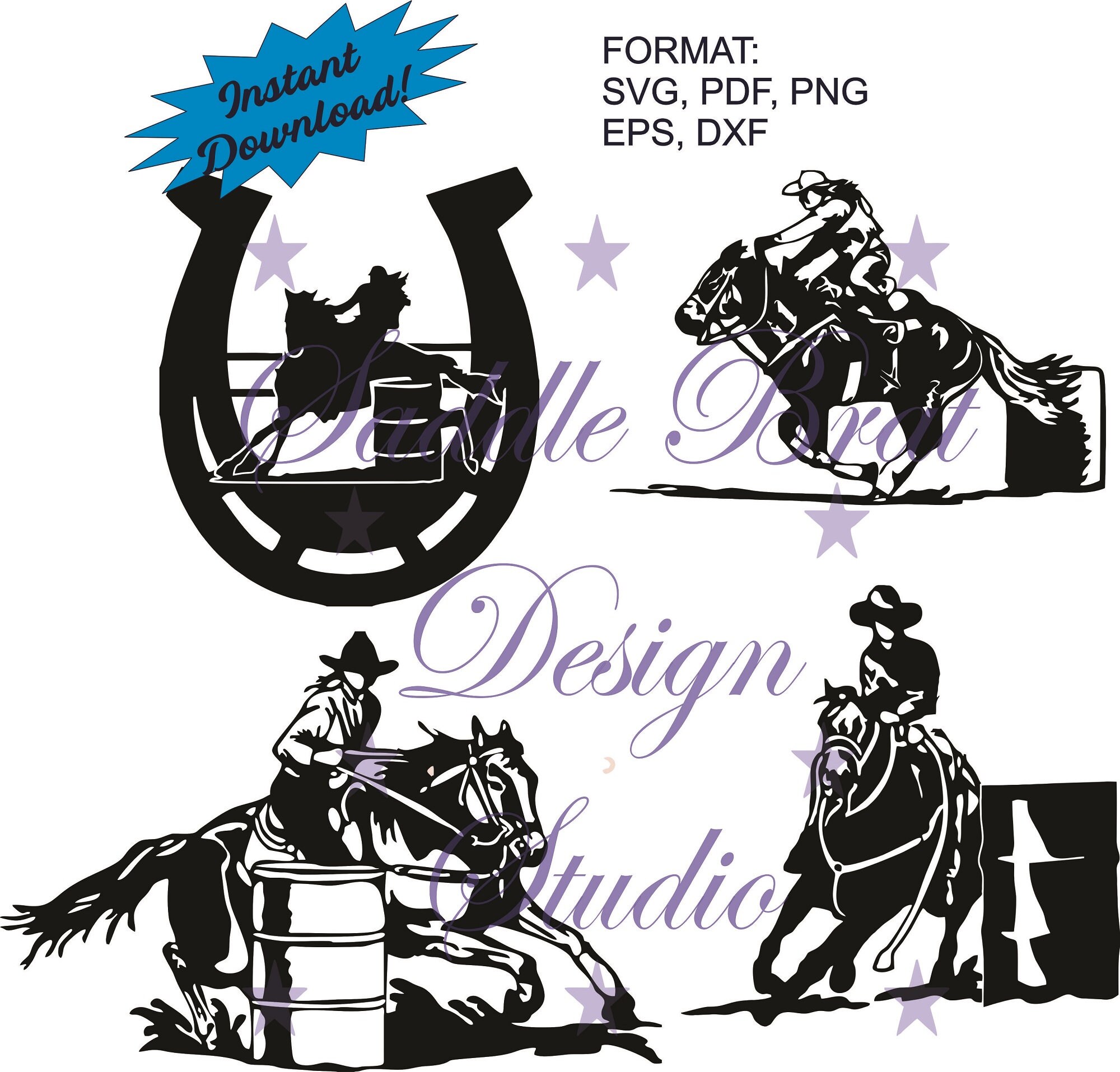 HUGE BARREL RACER Pack 2 Svg Eps Pdf Png Dxf Cricut - Etsy