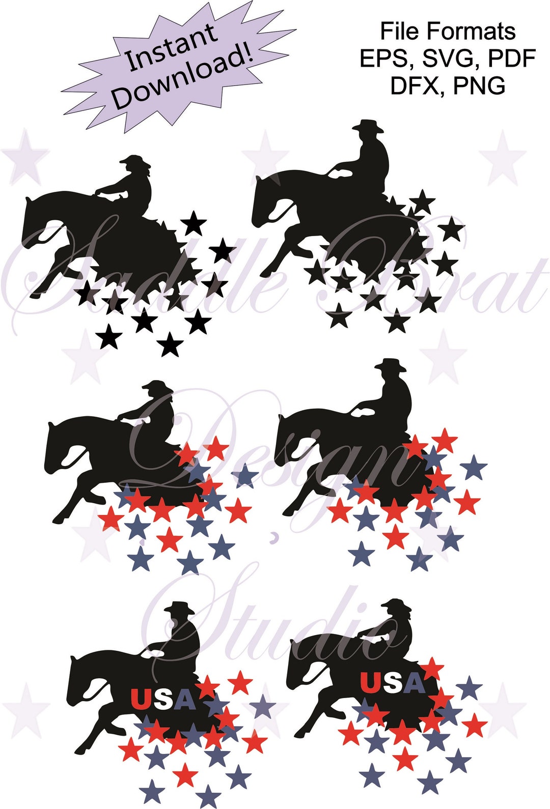 Reiner, Reining Western Horse Svg, Png, Dxf,eps, Pdf Cricut, Instant ...