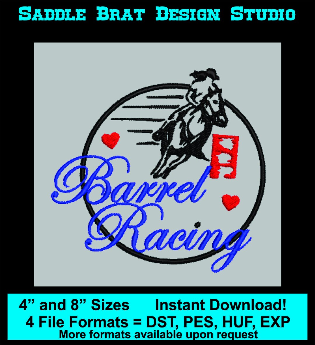 Barrel Horse Embroidery, Barrel Racer, Barrel Racing, Machine ...