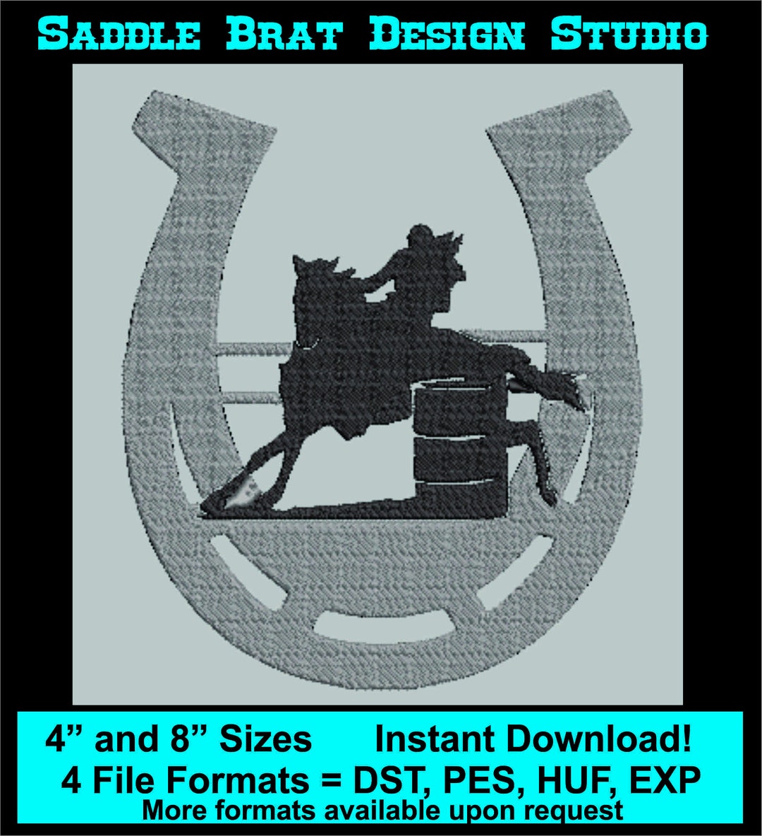 Barrel Horse Embroidery, Barrel Racer, Barrel Racing, Machine ...