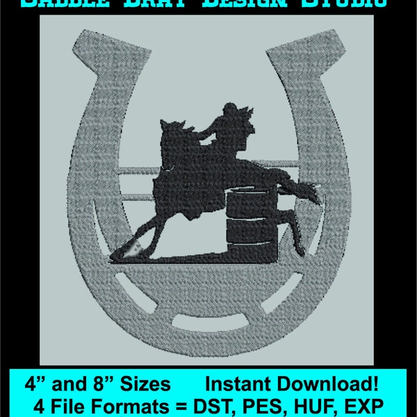 Barrel Racing Embroidery File - Etsy
