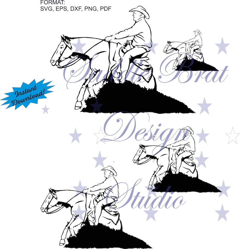 Reiner, Reining Western Horse Svg, Png, Eps, Dxf, Pdf Cricut, Instant ...