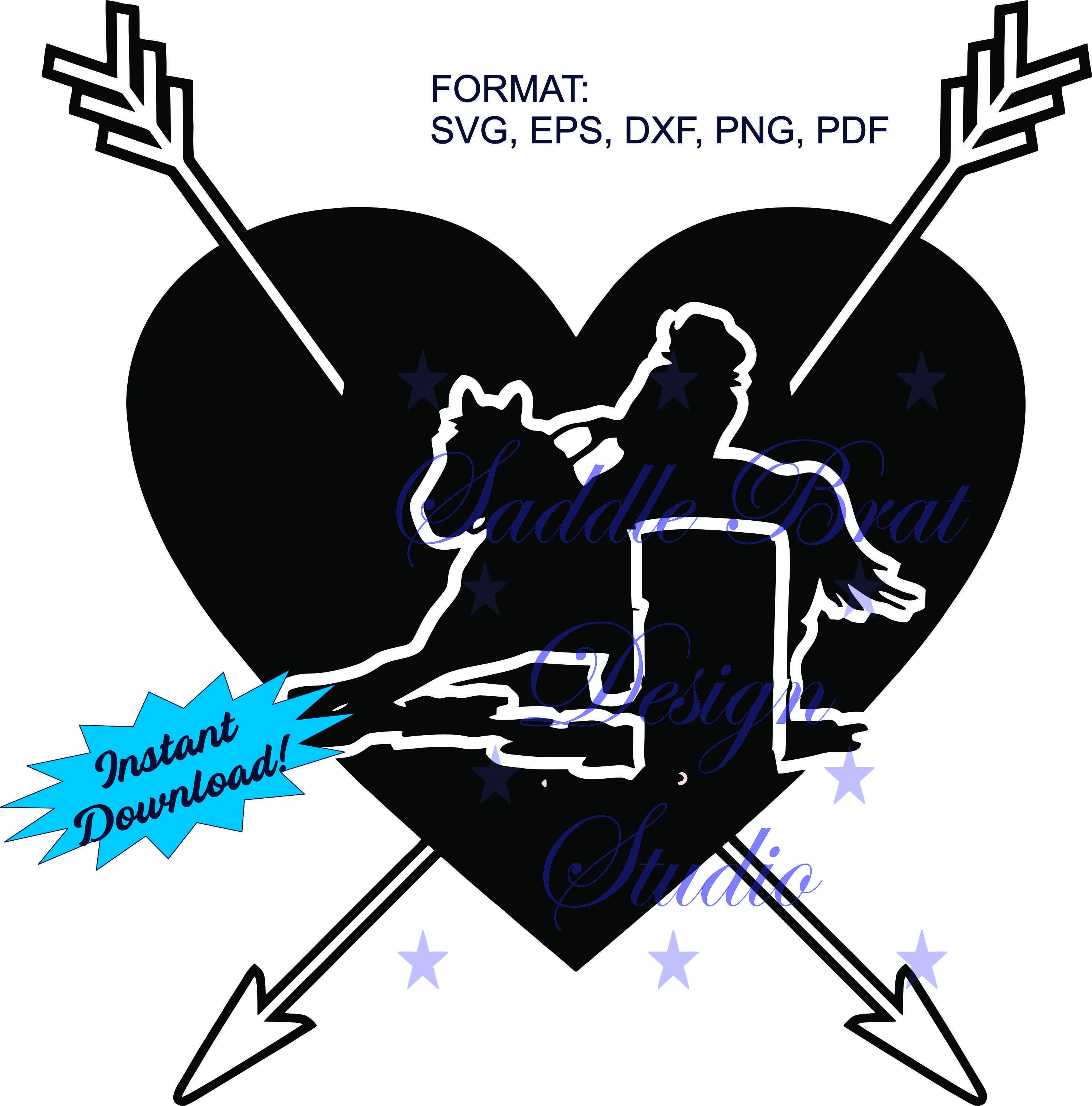 HEART & ARROW Barb Wire Barrel Racer Barrel Racing Horse Svg - Etsy