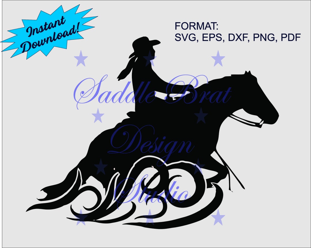 Reiner, Reining Western Horse Svg, Png, Dxf, Eps, Pdf, Cricut, Instant ...