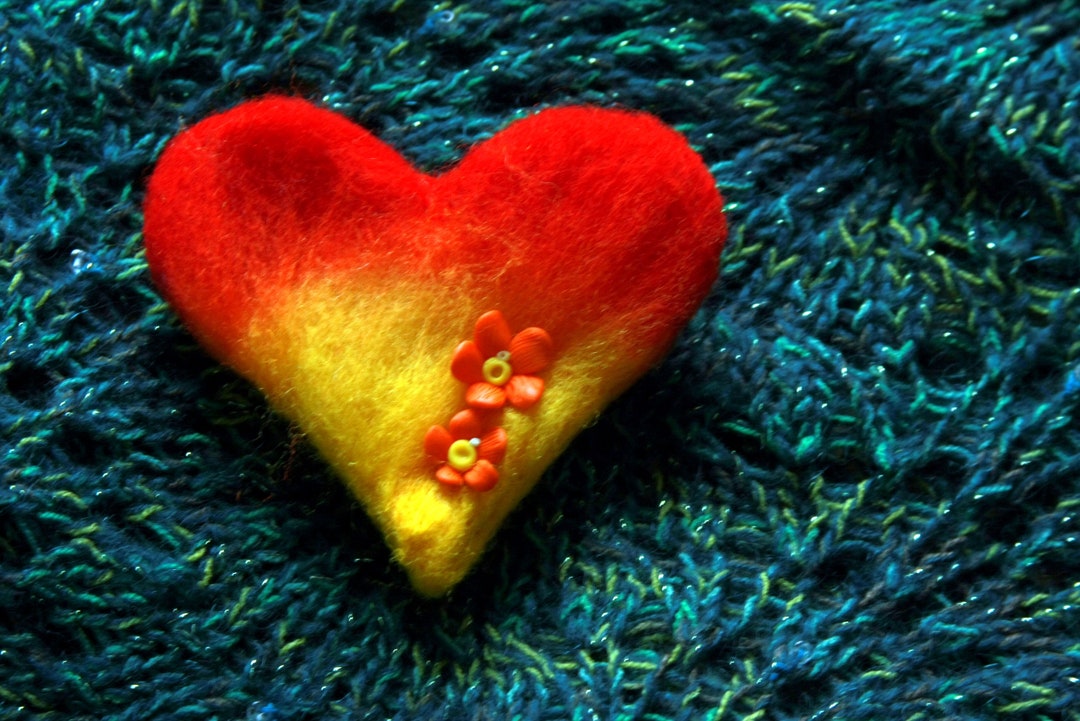 Red Heart Pin Unique Handmade Jewelry Valentines Day Gift for Her Red ...