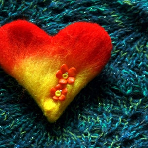 Red Heart Pin Unique Handmade Jewelry Valentines Day Gift for Her Red ...