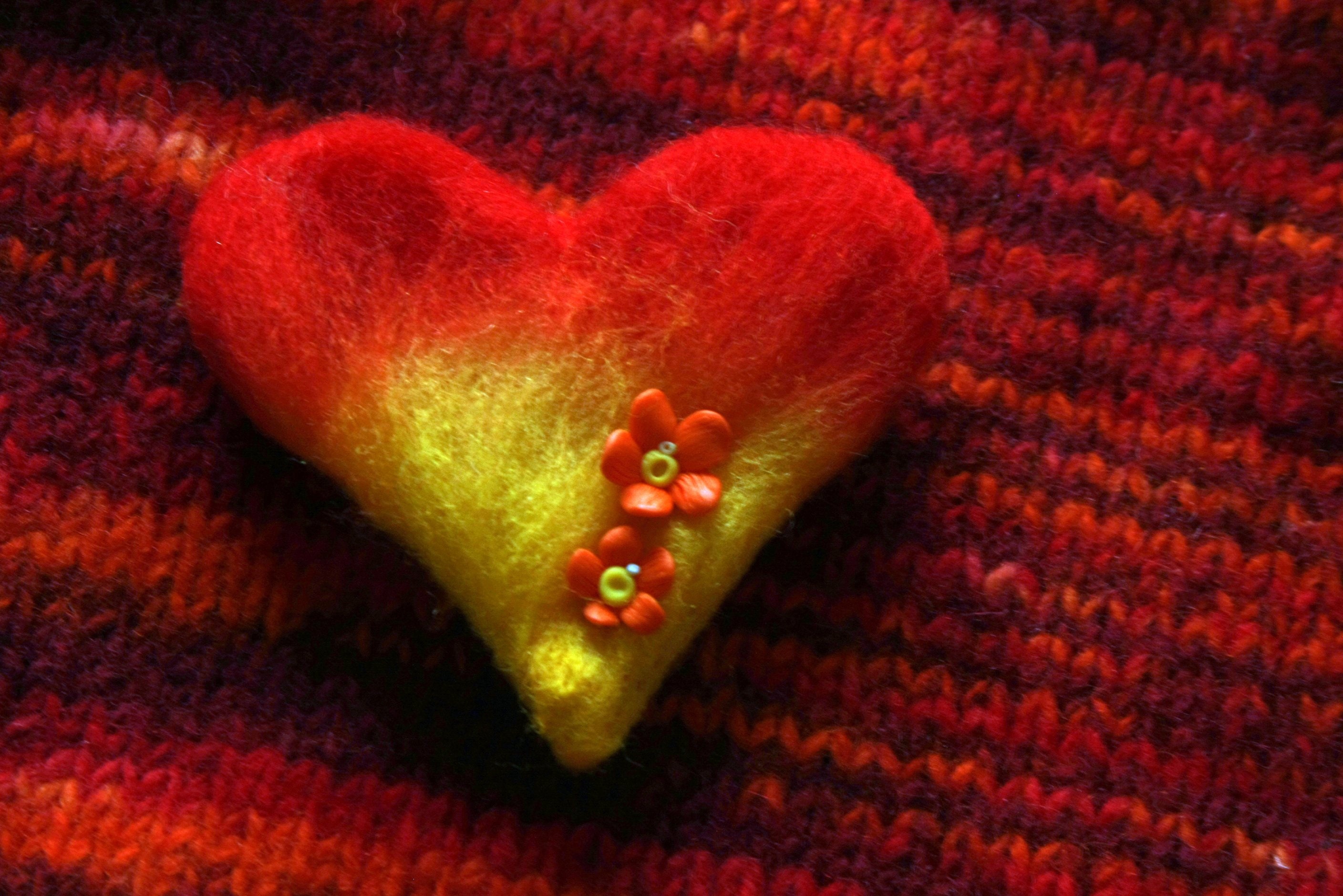 Red Heart Pin Unique Handmade Jewelry Valentines Day Gift for Her Red ...