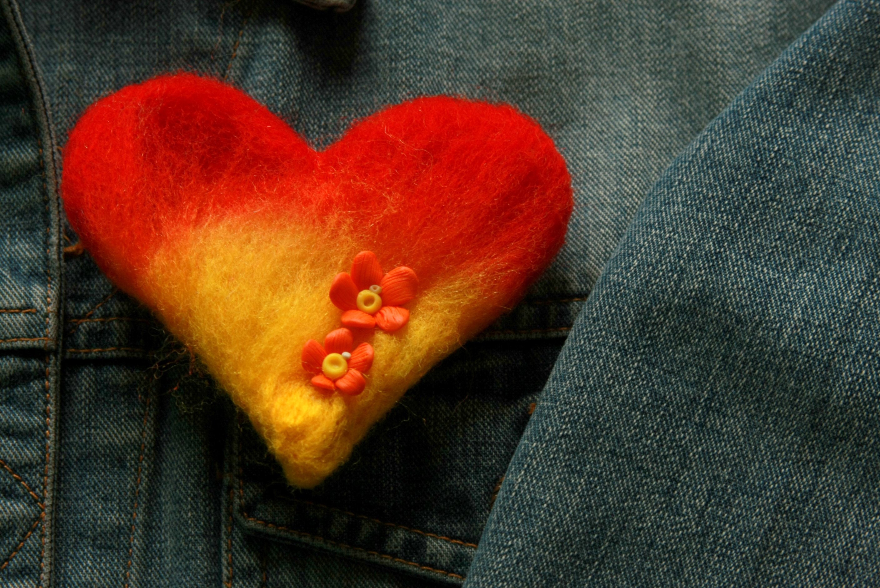 Red Heart Pin Unique Handmade Jewelry Valentines Day Gift for Her Red ...