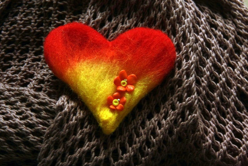 Red Heart Pin Unique Handmade Jewelry Valentines Day Gift for Her Red ...