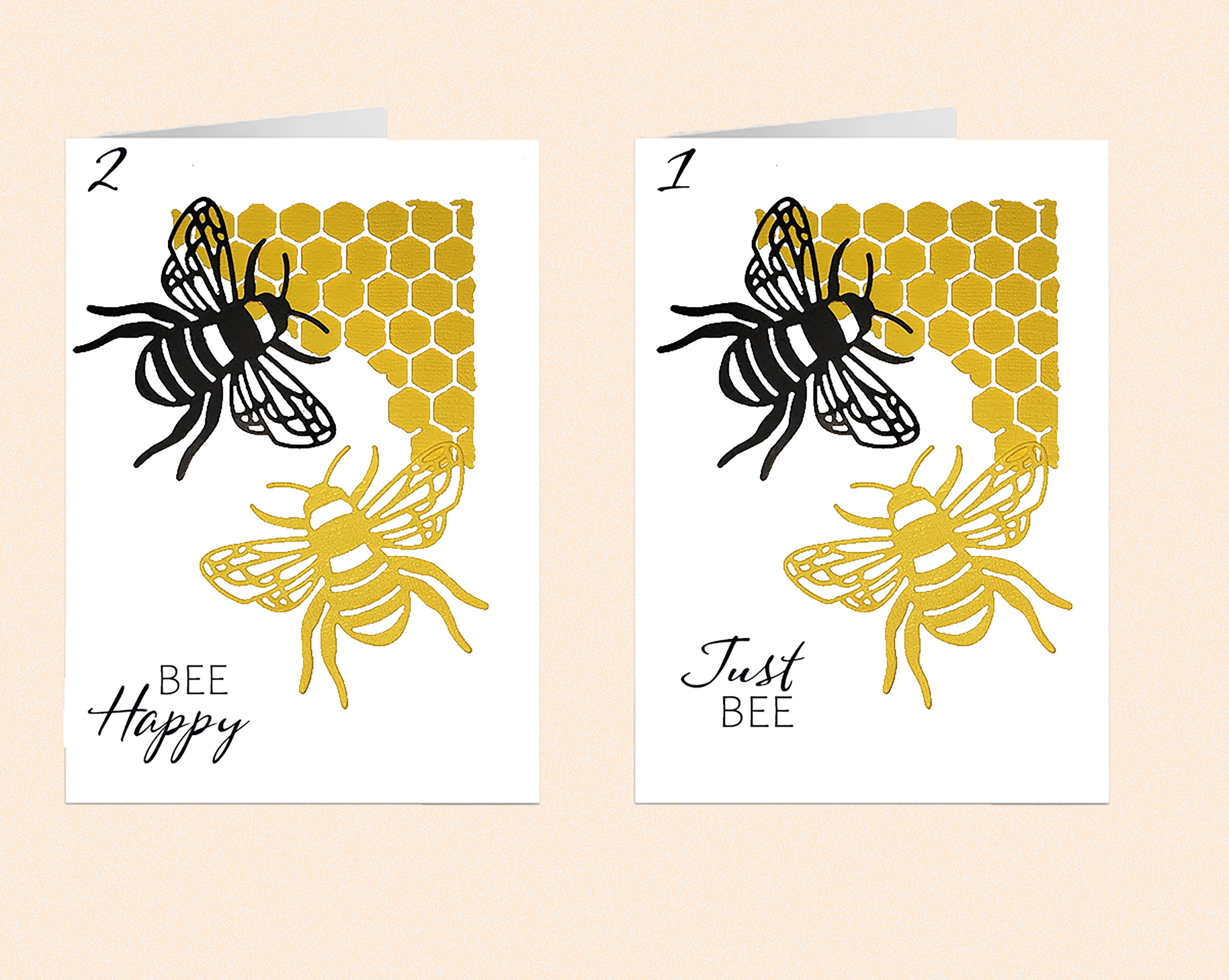 BEE Handmade Note Cards. Blank Greeting Cards Set of 4 - Etsy