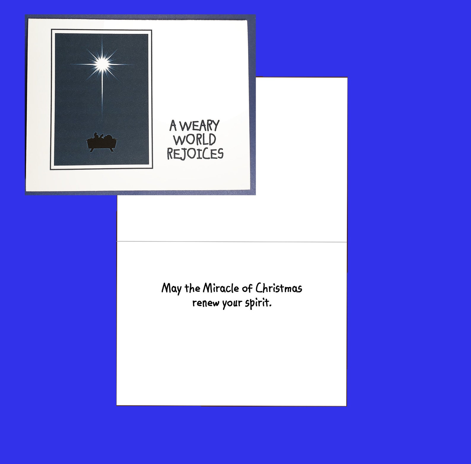 6 Christian- Religious. -nativity Christmas Card Set. Inside: May the ...