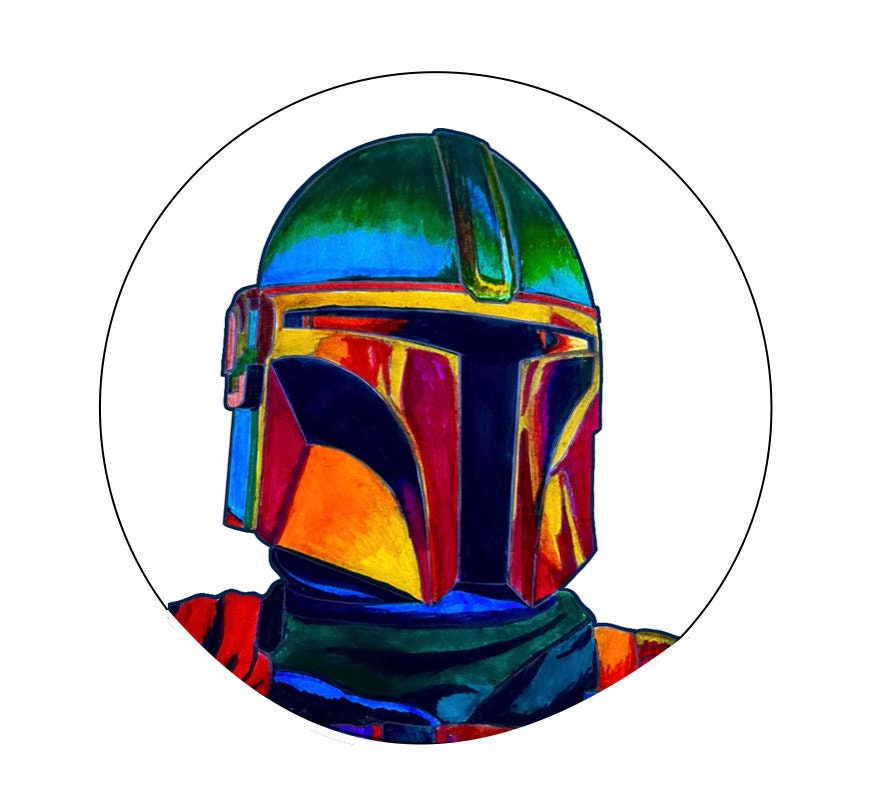 La pegatina Mandalorian colorido - Etsy España
