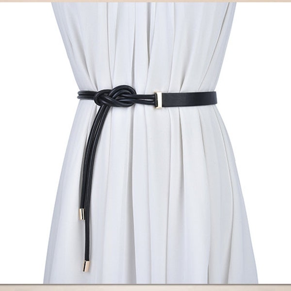 Leather Tie Belt - Etsy
