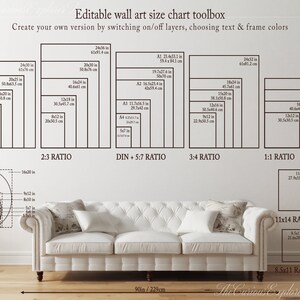 Wall Art Size Guide Mockup | Digital & Classical Size Chart - Oval ...