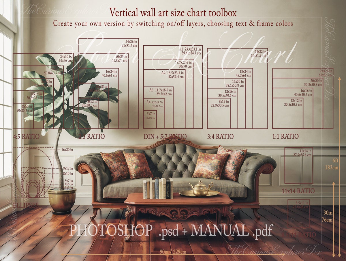 Ultimate Poster Size Chart: Square, Vertical & Ellipse Ratios Digital ...