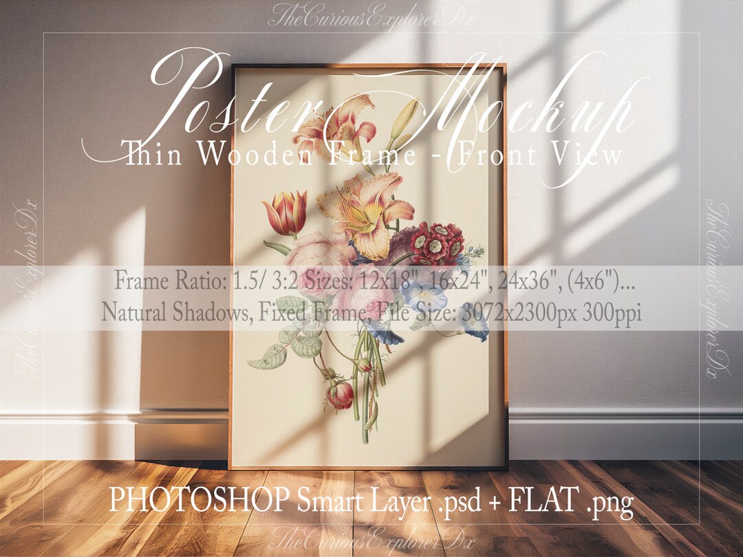 Simple Wood Frame Mockup, 12x18 Mockup Frame Psd, Wall Art Mockup ...