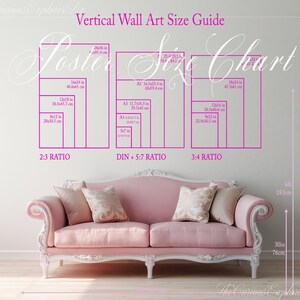 Vertical Poster Size Chart Mockup, Square & Ellipse Oval Size Guide ...