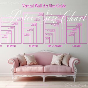 Vertical Poster Size Chart Mockup, Square & Ellipse Oval Size Guide ...
