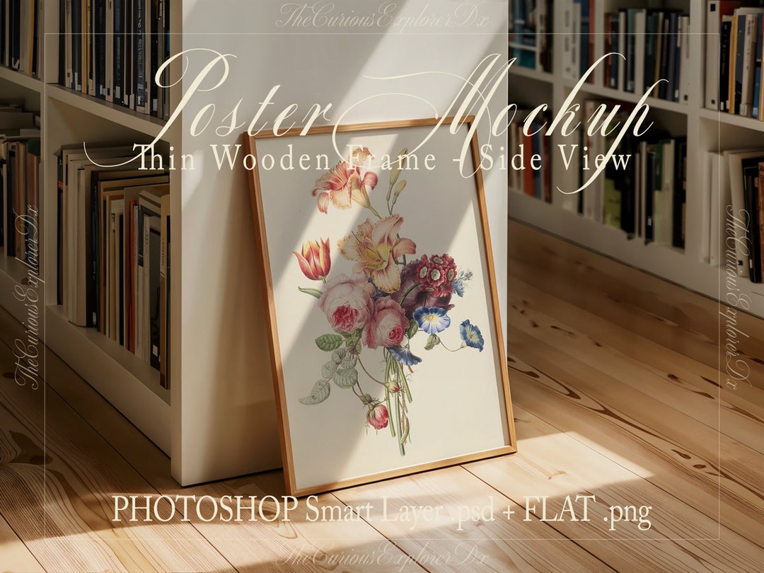 Frame Mockup 5x7 Ratio Modern Wood Frame PSD & PNG Mockup - Library ...