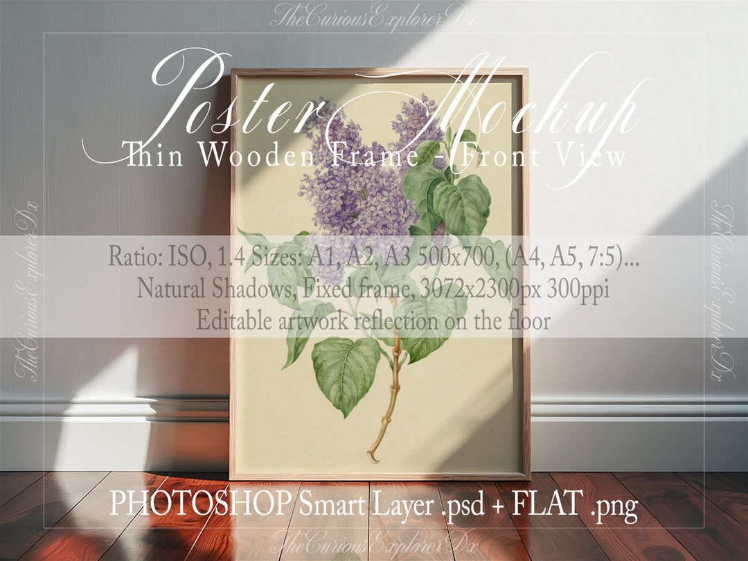 Vertical DIN A1 Frame Mockup PSD & PNG | Front View Room Print ...