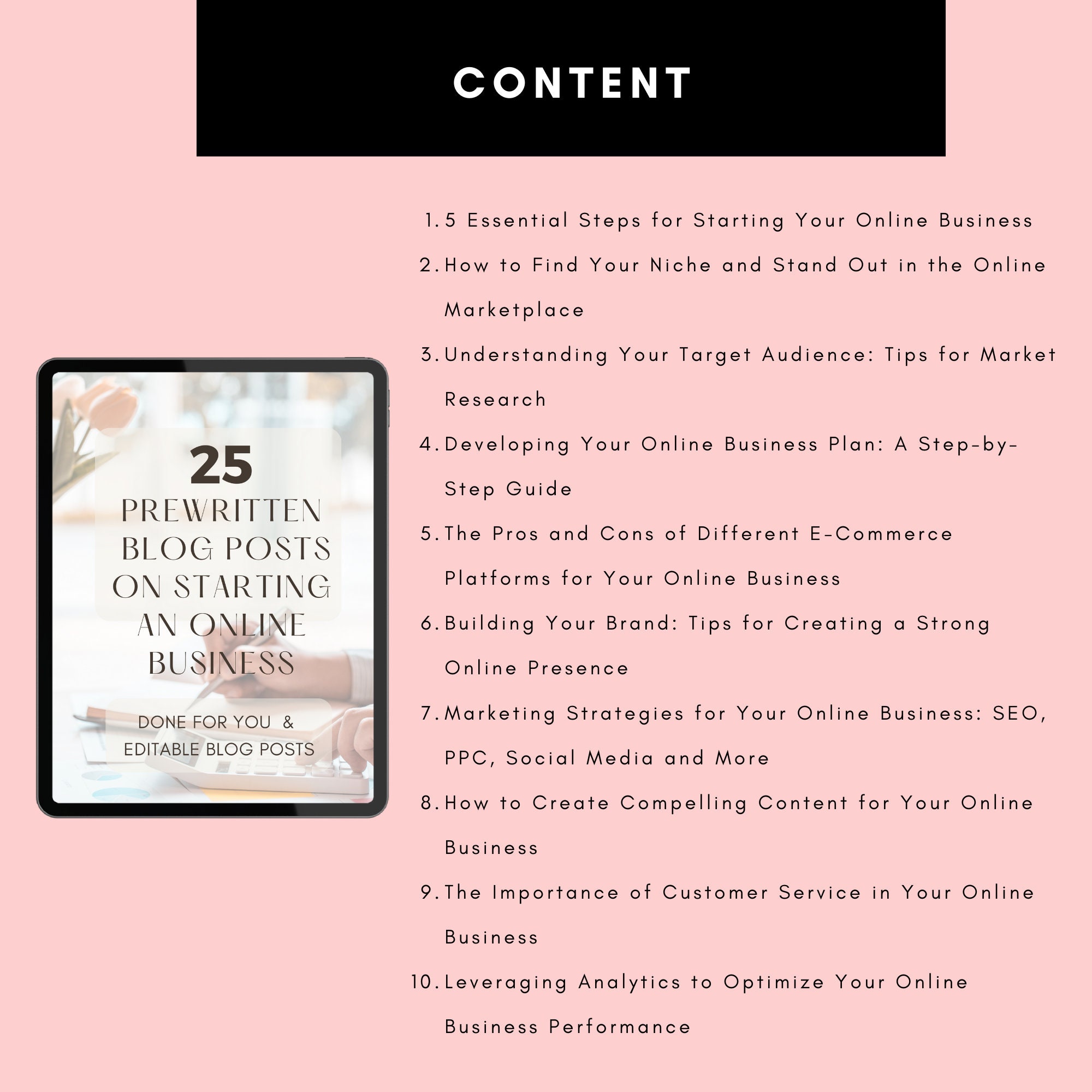 25 Prewritten Blog Posts on Starting an Online Business - Etsy