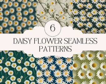 Daisy Flower Digital Paper Seamless Pattern Scrapbooking - Etsy