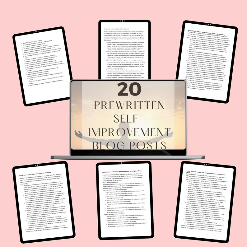 20 Prewritten Blog Posts on Self-improvement | Digital Download | Done ...