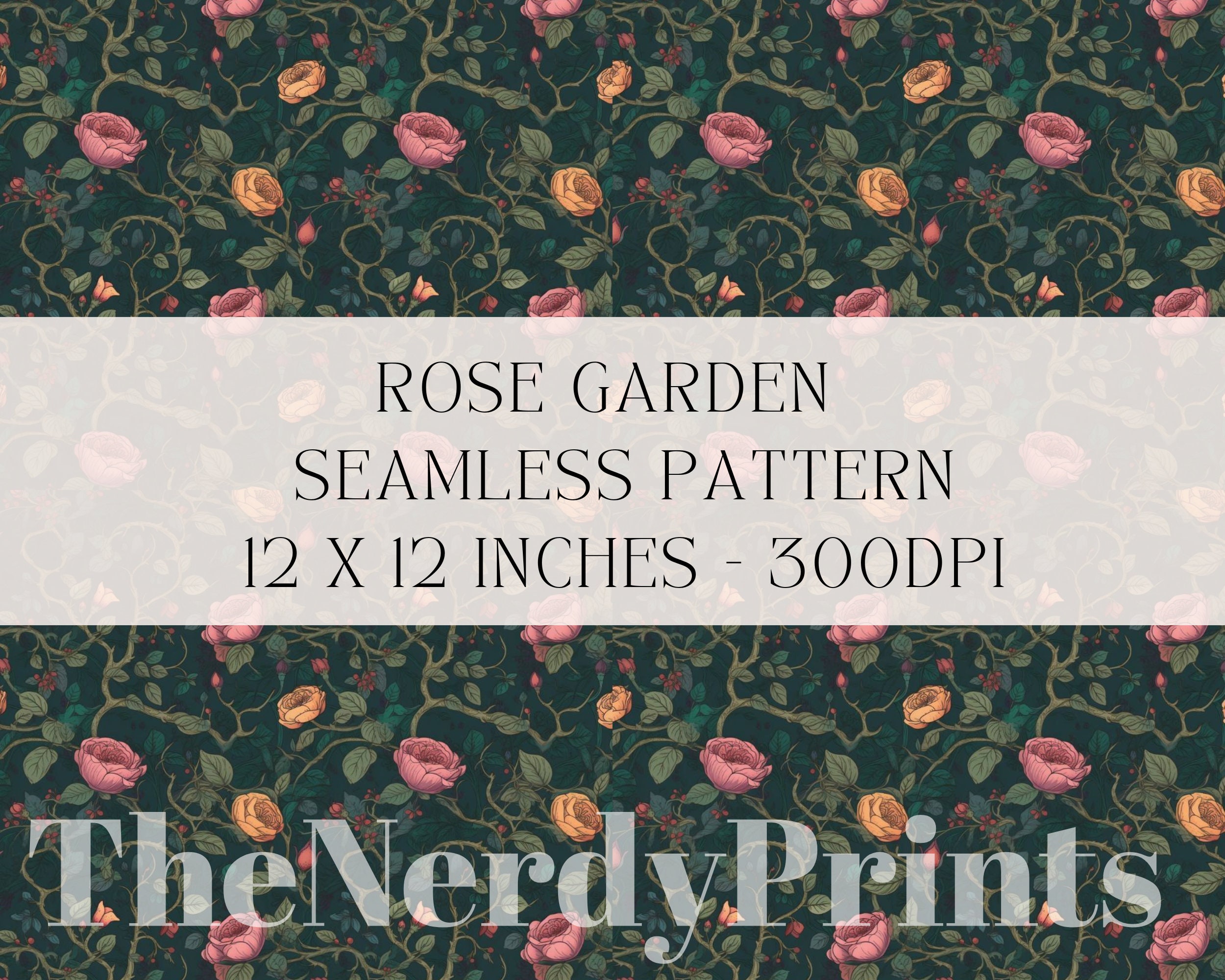 Classic Rose Garden Seamless Pattern, Floral Pattern, Rose Pattern ...