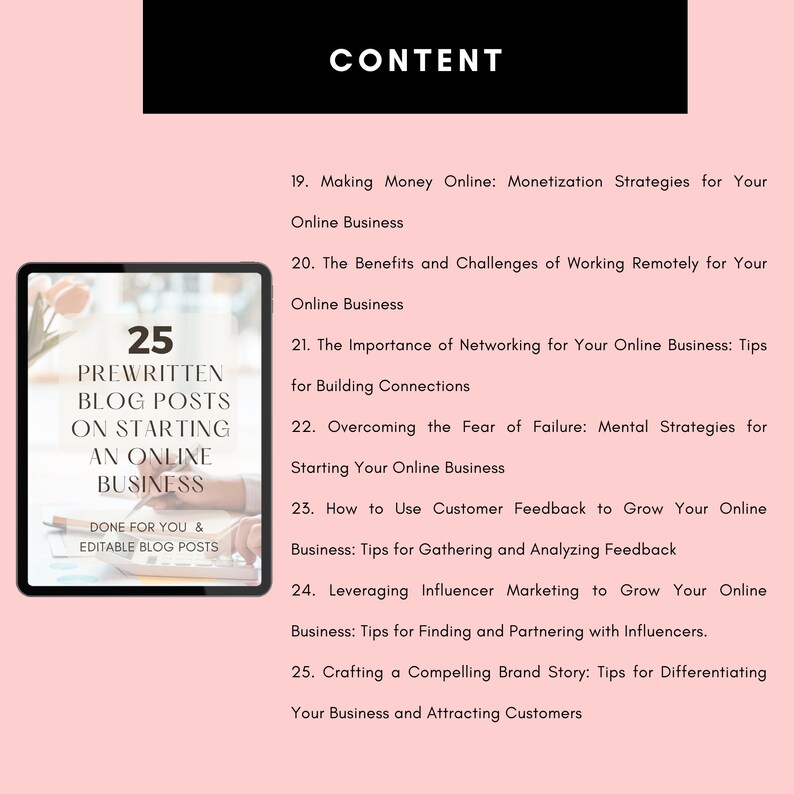 25 Prewritten Blog Posts on Starting an Online Business | Digital ...