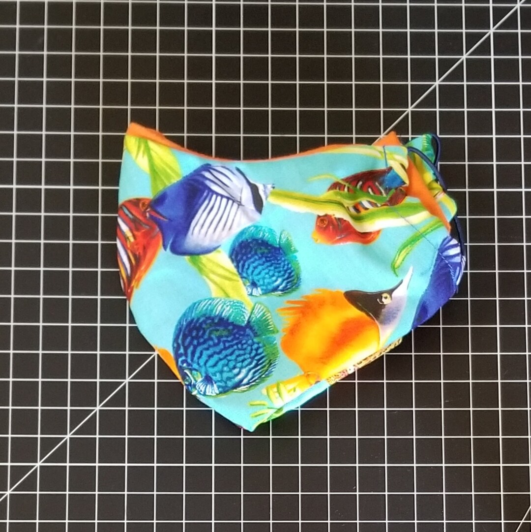 Tropical Fish Face Mask With Filter Pocket soft Cotton Tropical Face ...