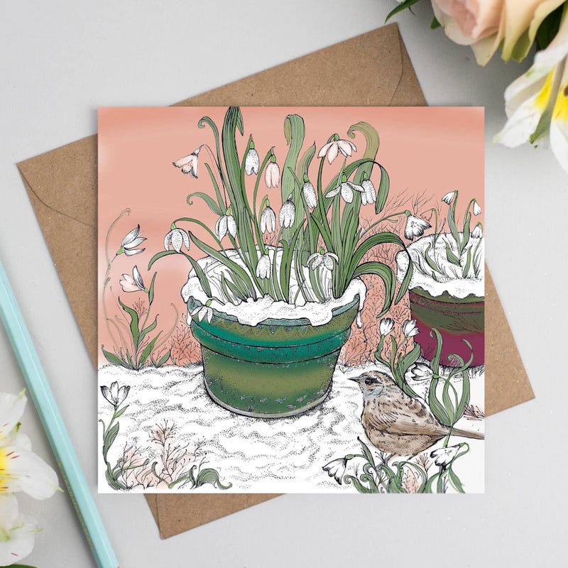 Snowdrops Greetings Cards - Etsy UK