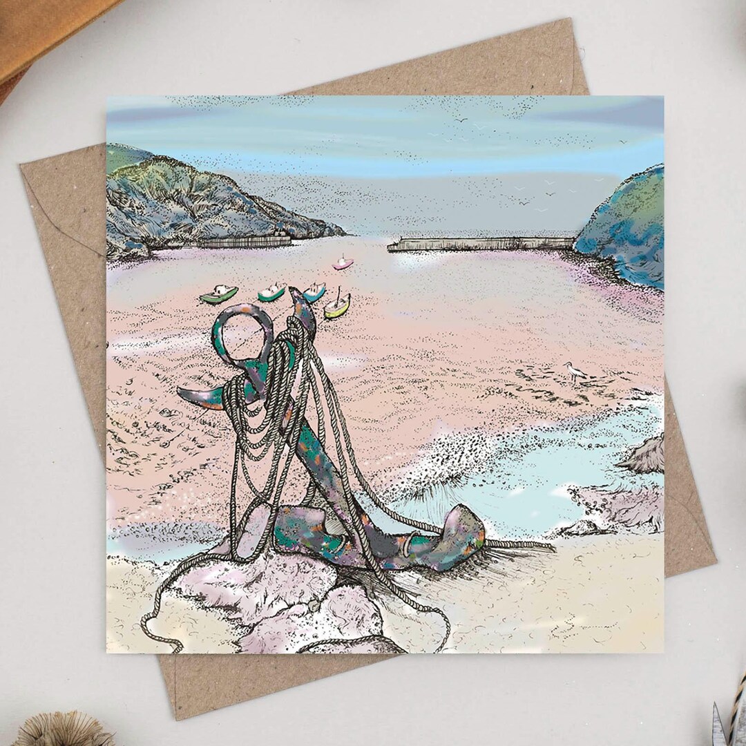 Anchor at Port Isaac Greeting Card - Etsy