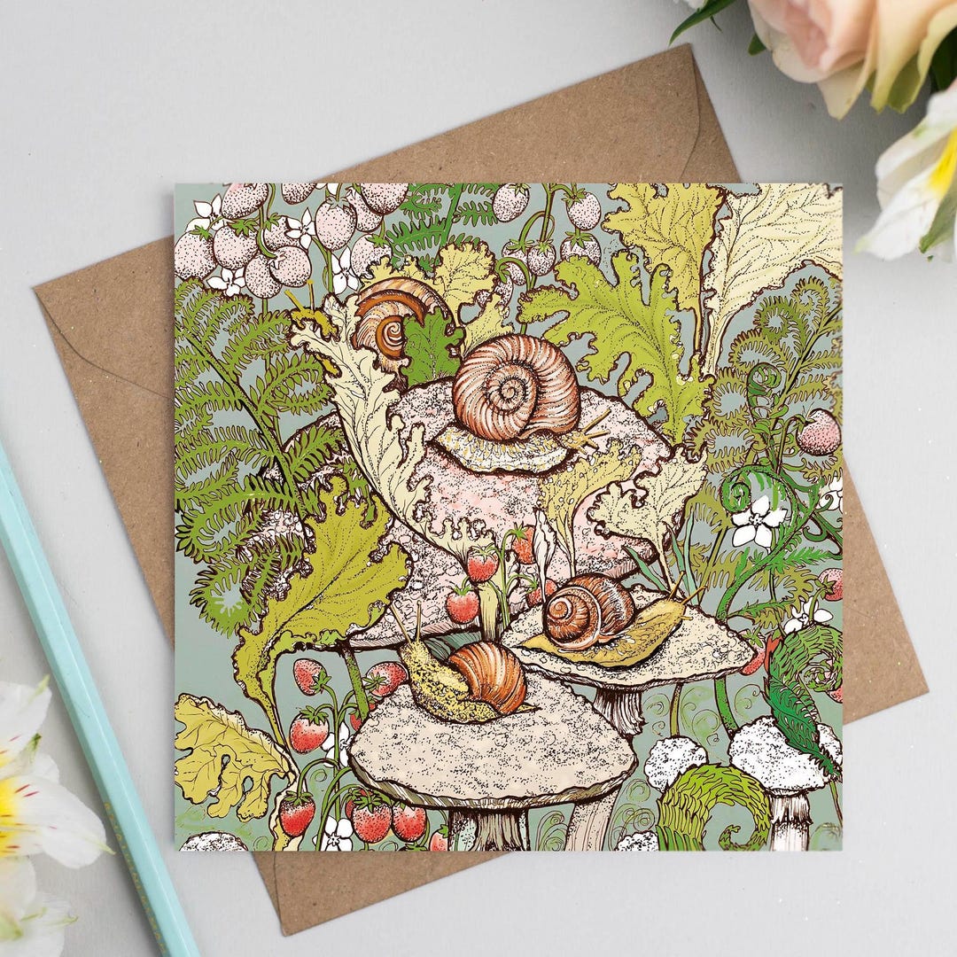 Snails Greeting Card - Etsy