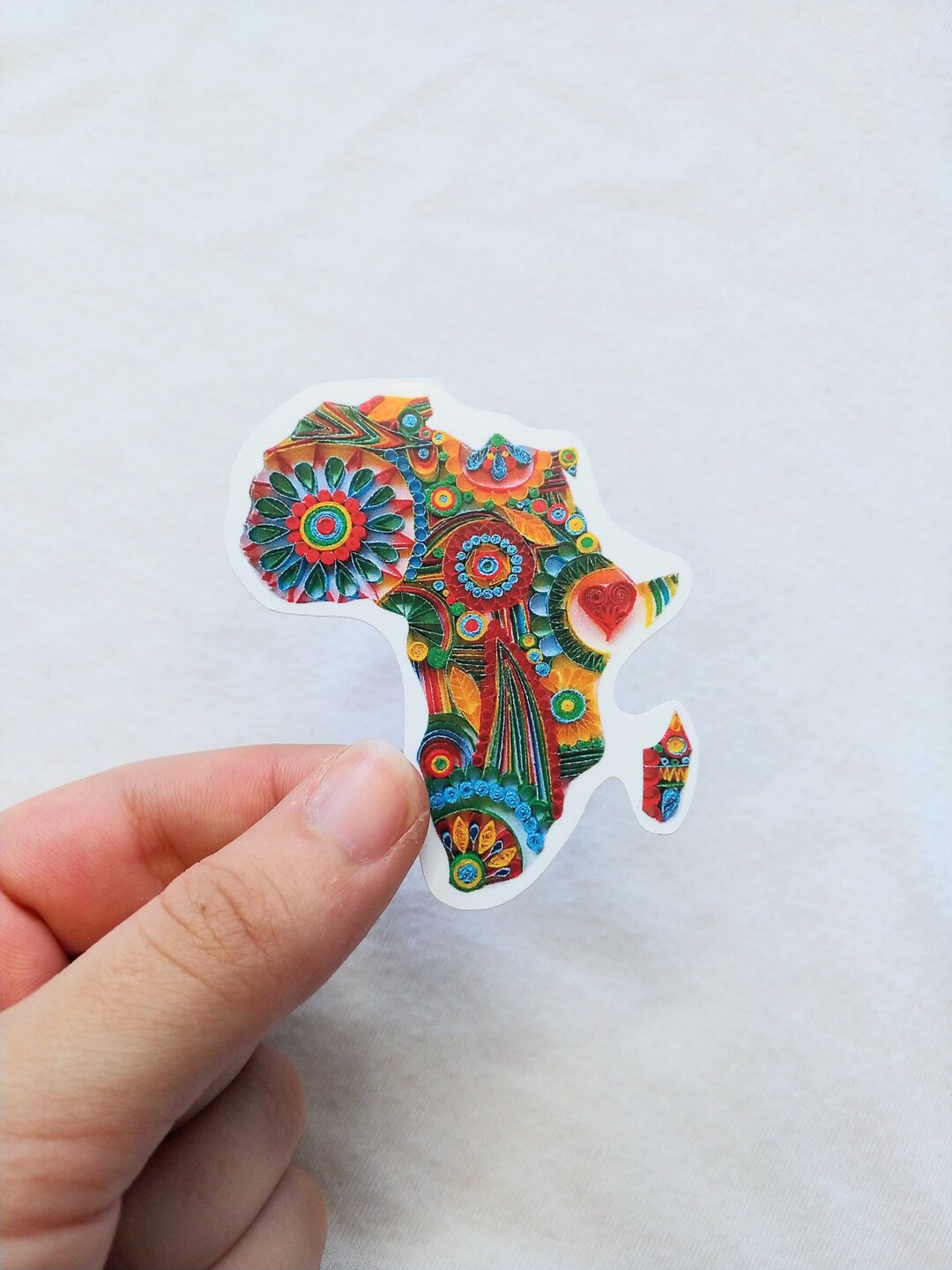 Colorful Africa Continent Mandala Zentangle Red, Yellow, Blue, Green ...