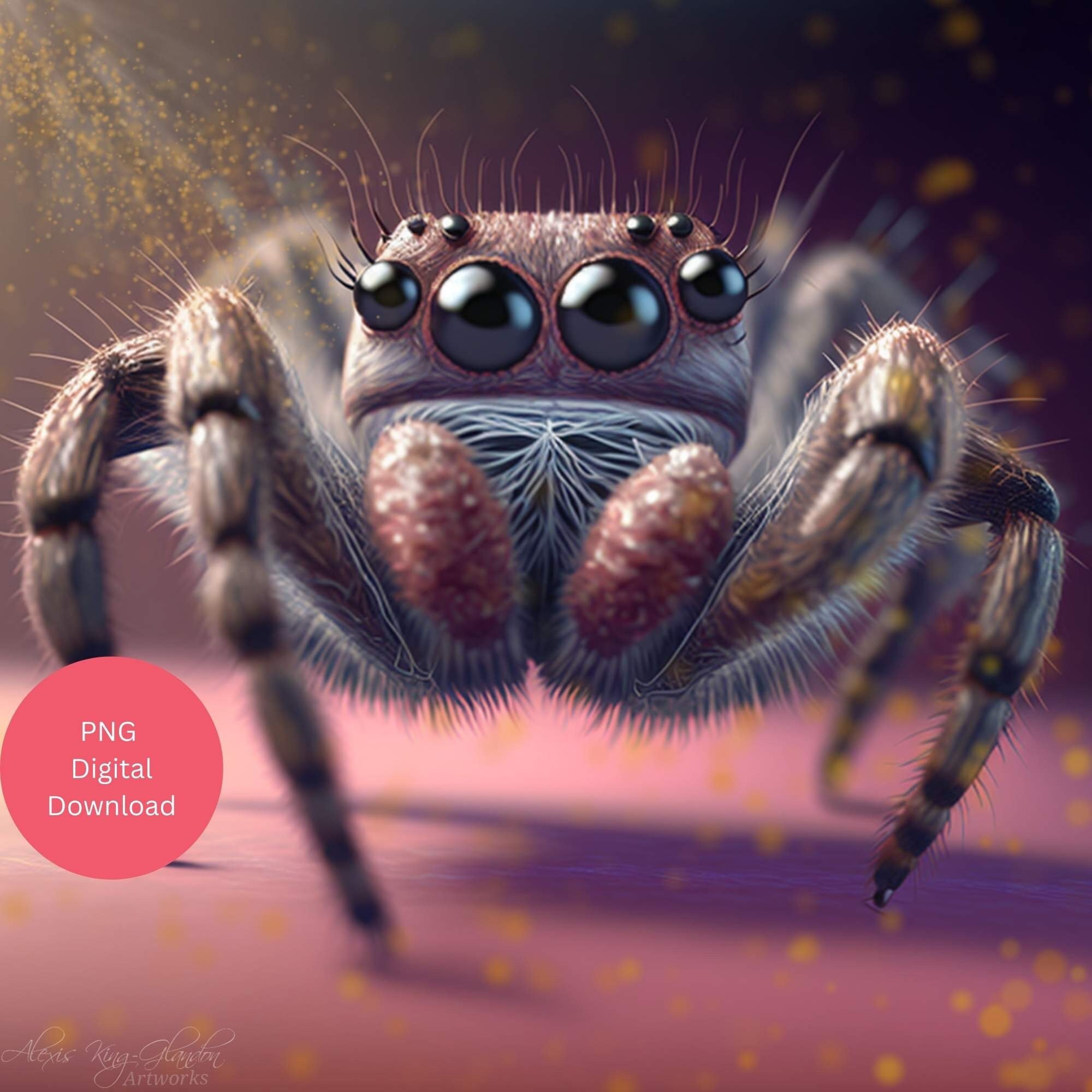 PNG Jumping Spider Pretty in Pink Digital Download, Pet Spider Lovers ...