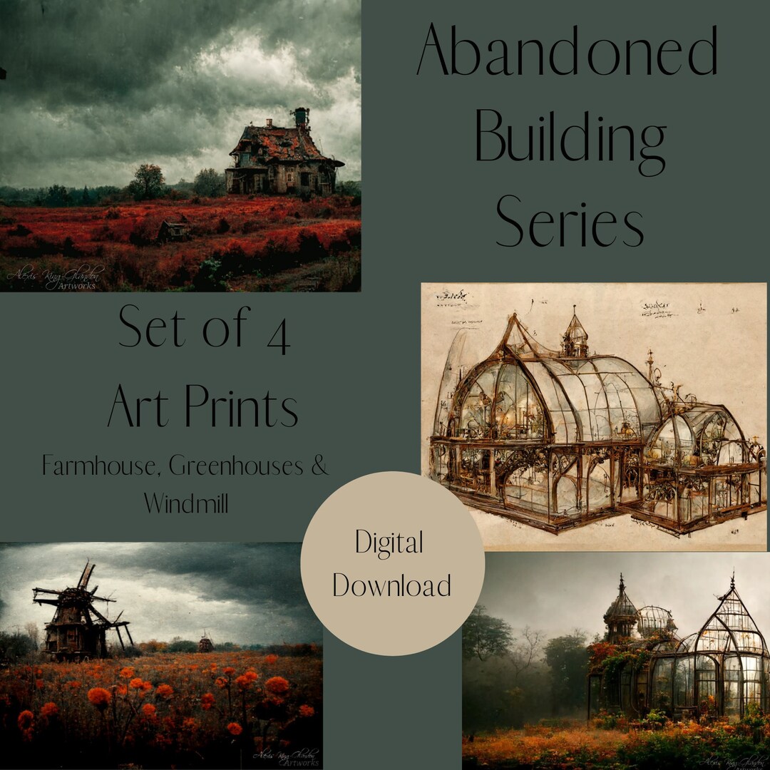 Abandoned Buildings Art Digital Download, Printable Wall Decor ...