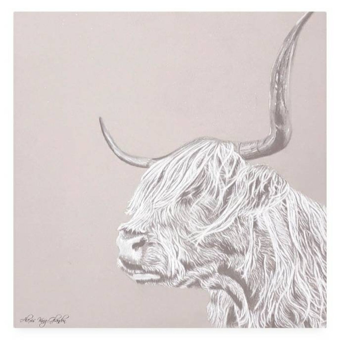 Faded Cow- Scottish Highland Cow Fine Art Square Print, Highlander Farm ...