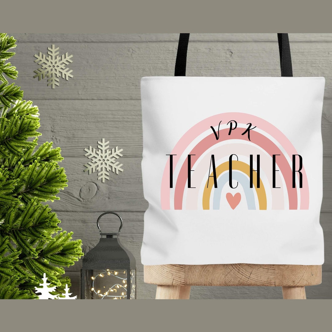 VPK Teacher AOP Tote Bag, Preschool Teacher, Bag for Teacher Supplies ...