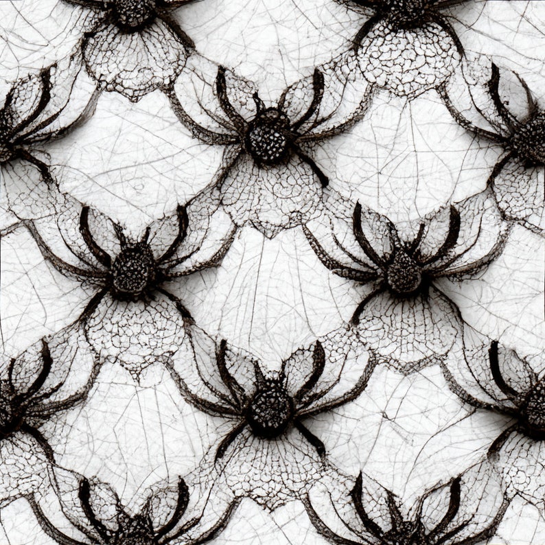 Spiders and Webs Seamless Surface Pattern, Digital Download Repeatable ...