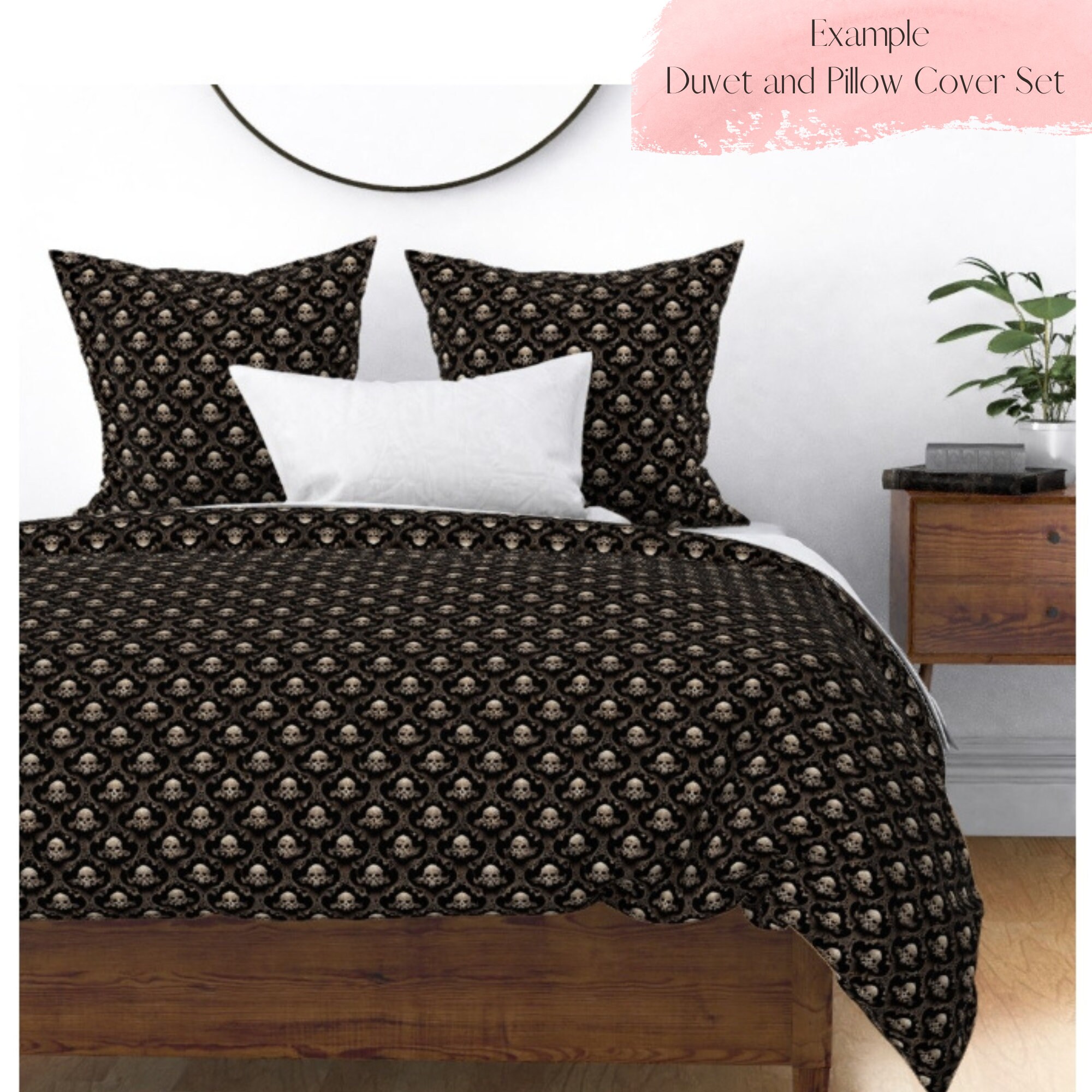 Damask and Lace Skulls Seamless Pattern, Halloween Digital Download ...