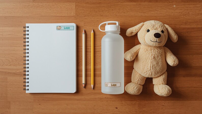 Labrador Name Labels for Kids School, Personalized Label, Kids Sticker ...