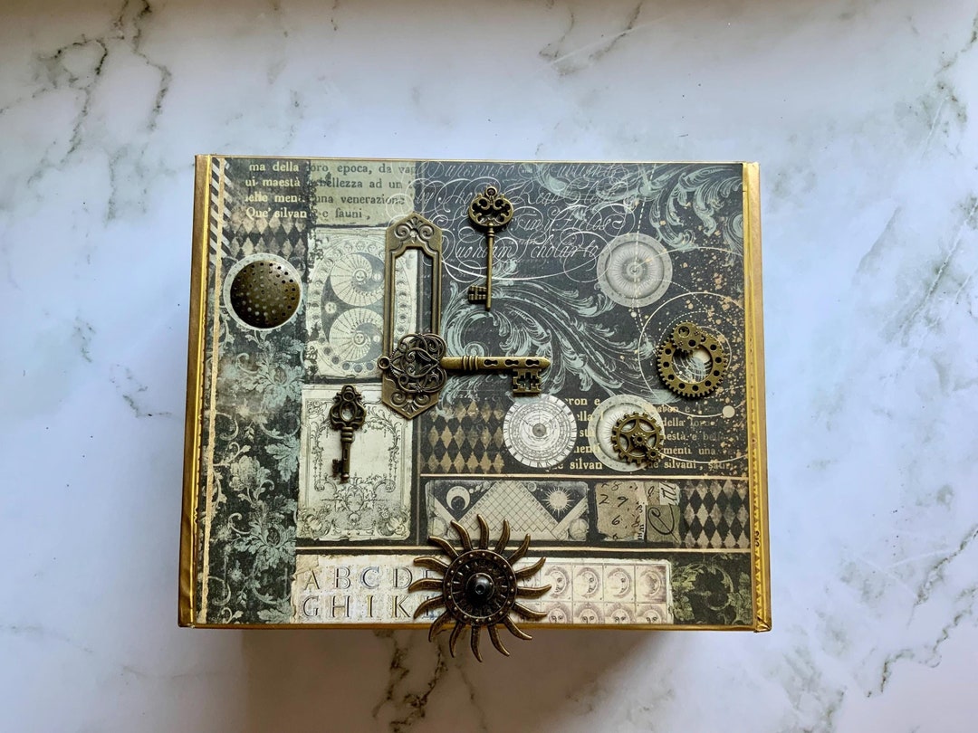 Steampunk Alchemy Keepsake Box – Celestial Decor – Handmade Cigar Box ...